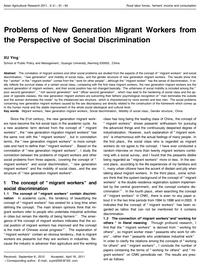 Problems of New Generation Migrant Workers from the Perspective of ...