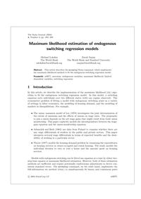 Maximum likelihood estimation of endogenous switching regression models
