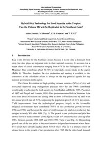 HYBRID RICE TECHNOLOGY FOR FOOD SECURITY IN THE TROPICS: CAN THE ...