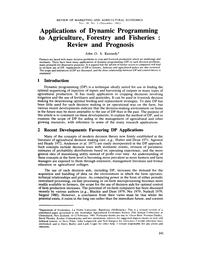 Applications of Dynamic Programming to Agriculture, Forestry and ...