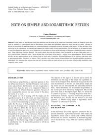 NOTE ON SIMPLE AND LOGARITHMIC RETURN