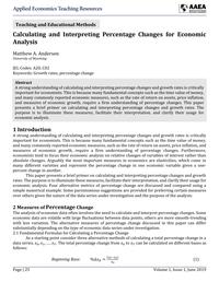 Calculating and Interpreting Percentage Changes for Economic Analysis