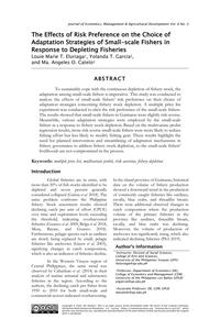 The Effects of Risk Preference on the Choice of Adaptation Strategies ...