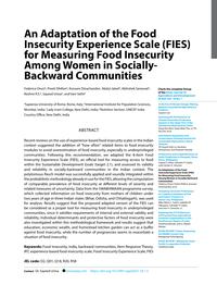 An Adaptation of the Food Insecurity Experience Scale (FIES) for ...