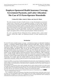 Employer-Sponsored Health Insurance Coverage, Government Payments and ...