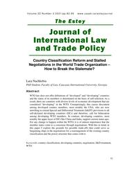 Country Classification Reform and Stalled Negotiations in the World ...