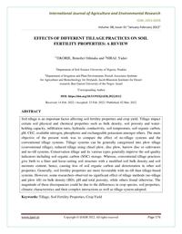 EFFECTS OF DIFFERENT TILLAGE PRACTICES ON SOIL FERTILITY PROPERTIES: A ...