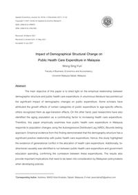 Impact of Demographical Structural Change on Public Health Care ...