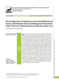 Presenting a New Technique to Assess the Efficiency of Farms with ...