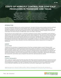Costs of Horn Fly Control for Cow-Calf Producers in Tennessee and Texas