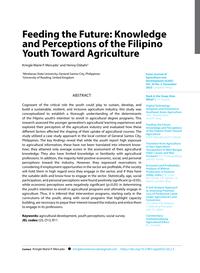 Feeding the Future: Knowledge and Perceptions of the Filipino Youth ...