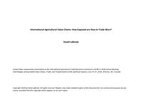International Agricultural Value Chains: How Exposed are they to Trade ...