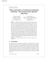 Theory and practice of total-factor productivity estimation: The control function approach using ...