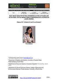 Body image dissatisfaction, disordered eating attitudes and nutritional ...