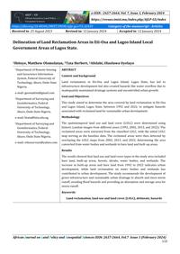 Delineation of Land Reclamation Areas in Eti-Osa and Lagos Island Local ...