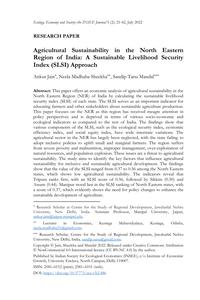 Agricultural Sustainability in the North Eastern Region of India: A ...