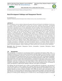 Rural Development Challenges and Management Theories
