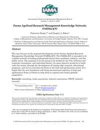 Parma Agrifood Research Management Knowledge Network: PARMa KN