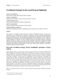 Livelihood strategies in the rural Kenyan highlands