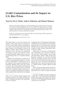 LL601 Contamination and Its Impact on U.S. Rice Prices